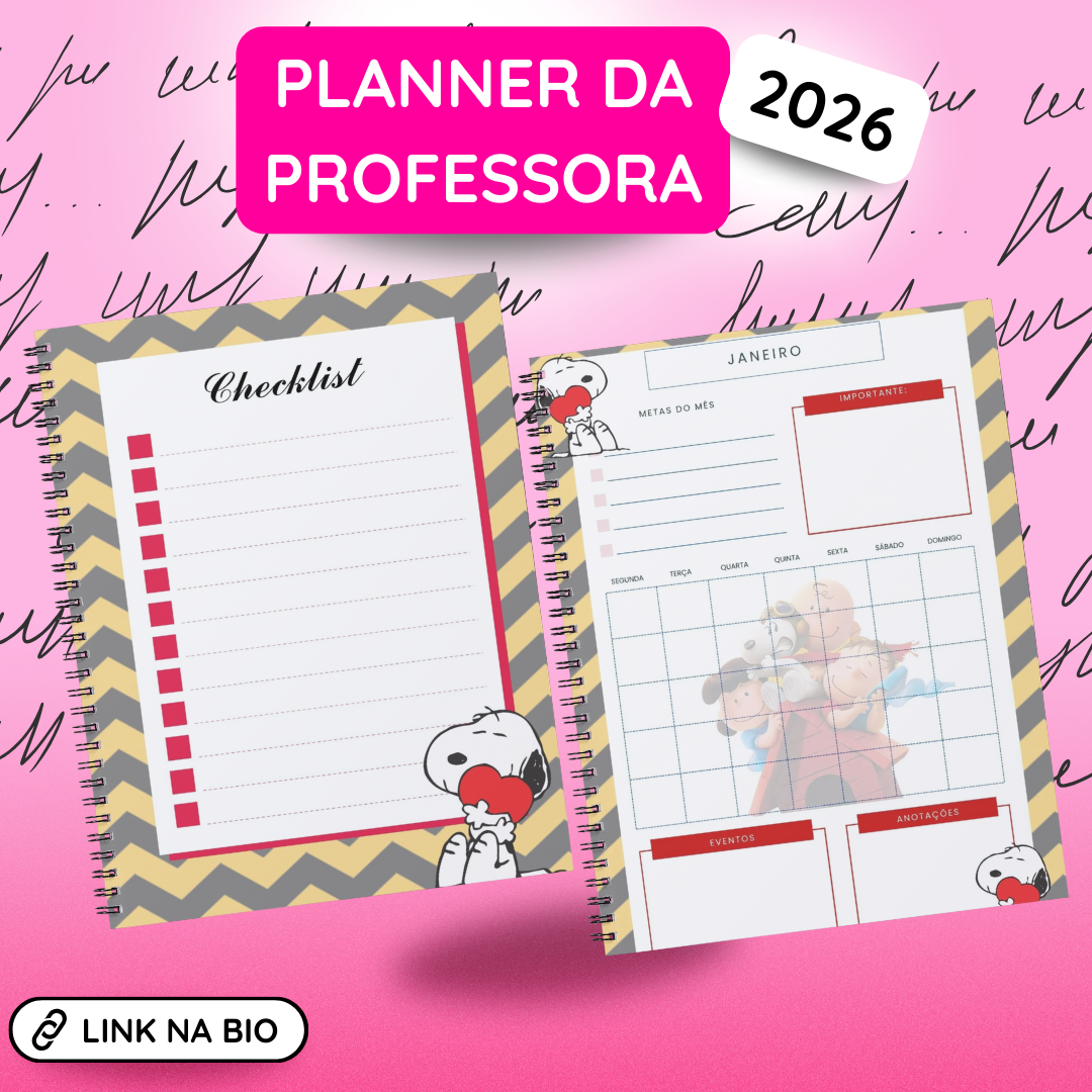 Planner Snoopy 2026 – Professora Andressa Terra